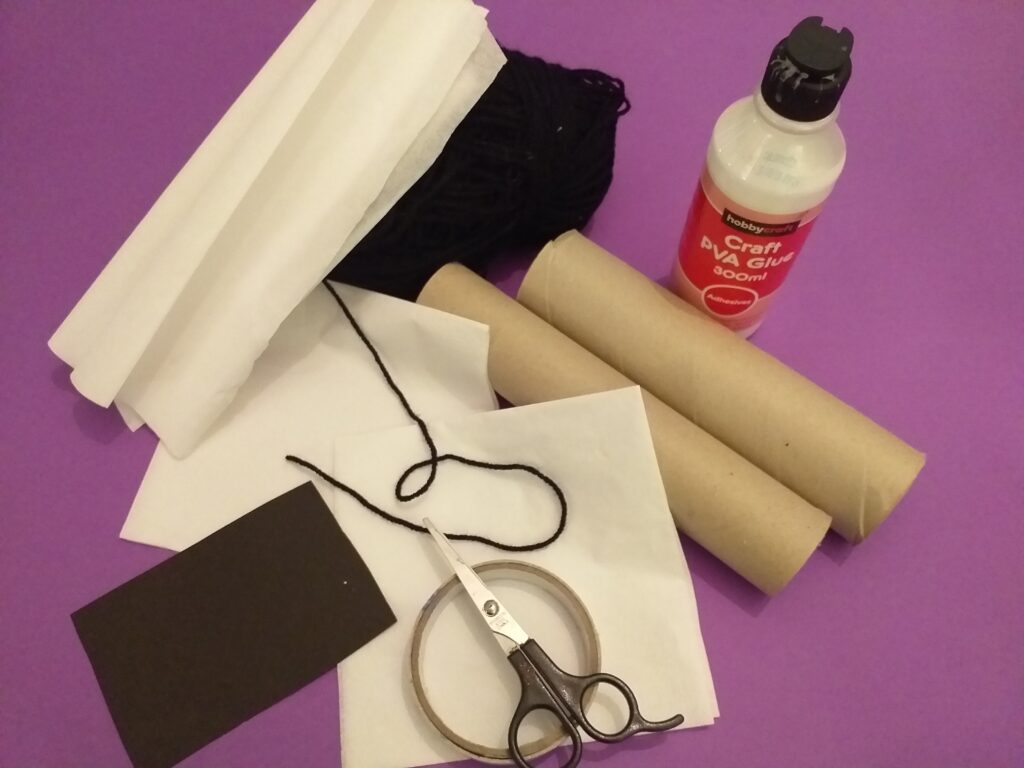 Spooky Halloween Ghosts out of cardboard tubes. | Crazee Kids Art