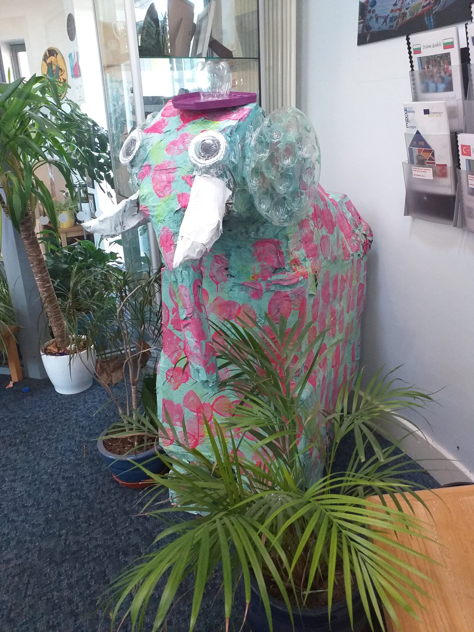 Recycled elephant using junk and scraps. | CrazeeKidsArt.com